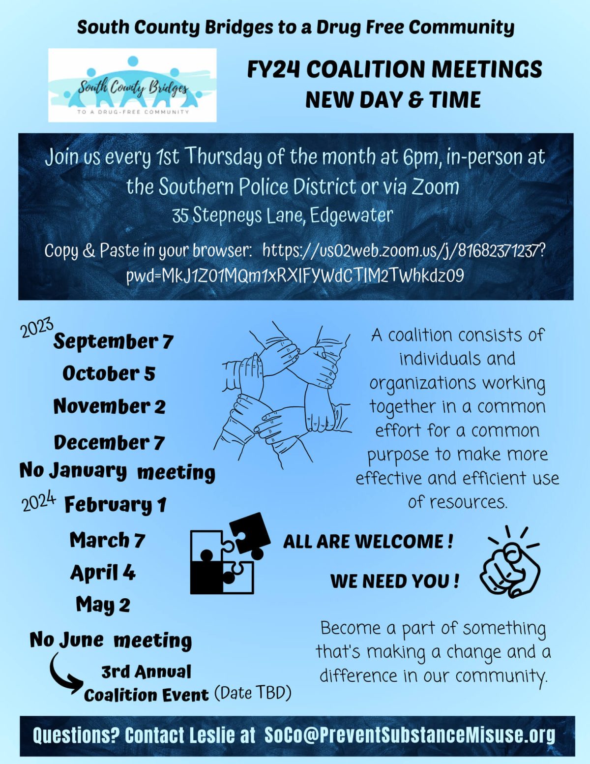 FY24 Bridges Meeting Dates - Prevent Substance Misuse